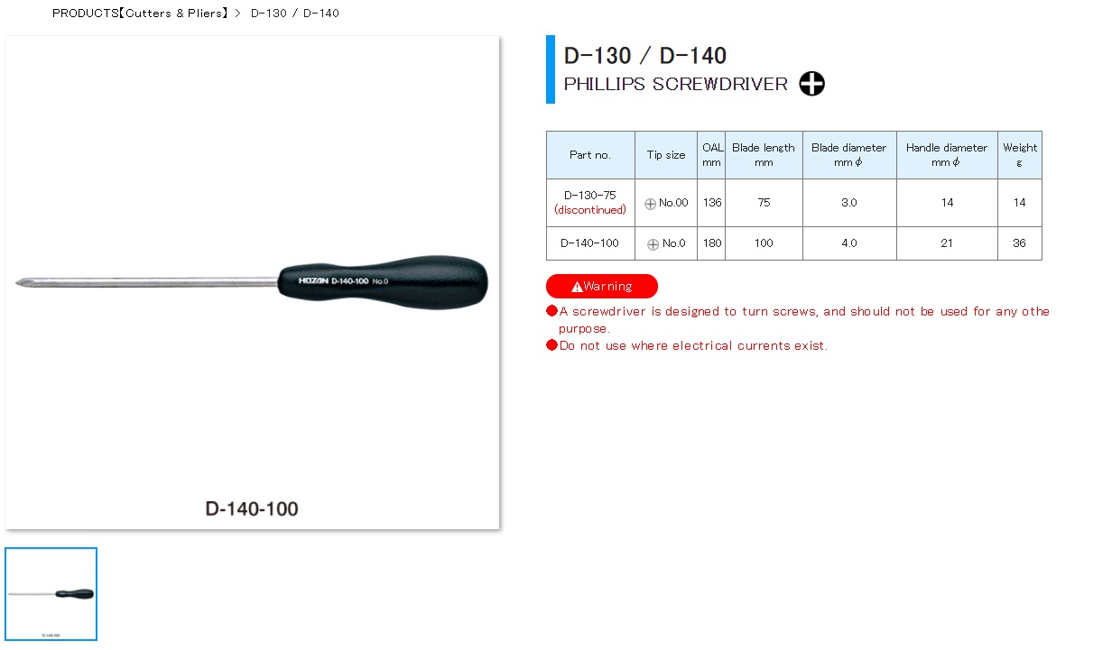 Ichiban Precision Sdn Bhd - Hozan - HOZAN PHILLIPS SCREWDRIVERS